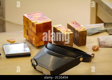 Tools and utensils for processing amber Stock Photo - Alamy