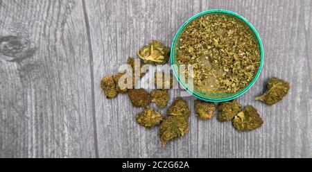 Bright green medical marijuana has been ground and ready to roll for ...