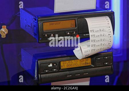 Digital Tachograph Device Automatically Record Speed and Distance Stock ...