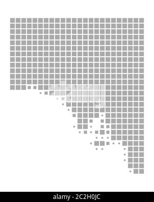 Square dots pattern map of South Carolina. Dotted pixel map with flag ...