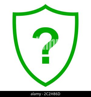 Question mark and shield Stock Photo - Alamy