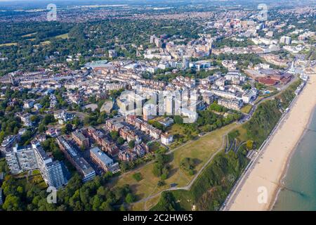 Aerial view of Bournemouth town centre. Office blocks and apartment ...