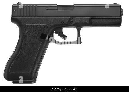 Isolated picture of a Glock 17 pistol on white background Stock Photo ...
