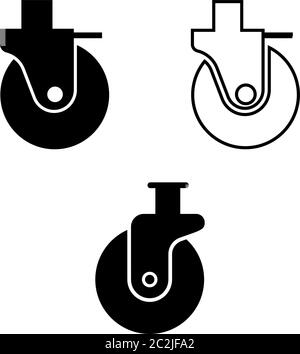 Caster Wheel Icon Vector Art Illustration Stock Vector Image & Art - Alamy