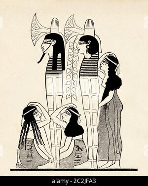 death, ancient world, funeral procession, mural painting, grave of a ...