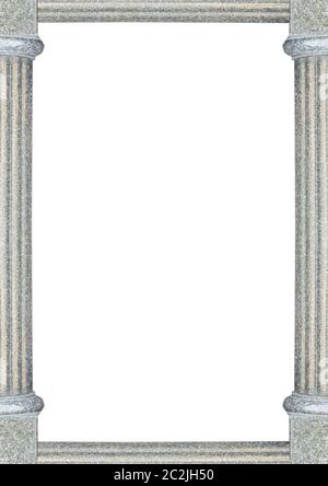 White Background With Column Borders Stock Photo - Alamy
