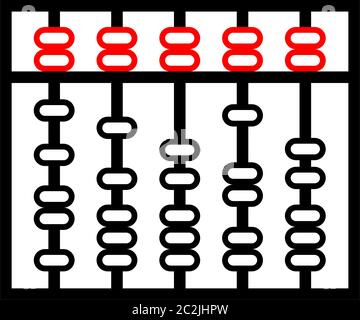 Old abacus icon flat vector. Math toy. Business calculator isolated ...