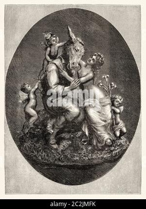 Illustration, A Midsummer Night's Dream, Bottom as Pyramus in the play ...