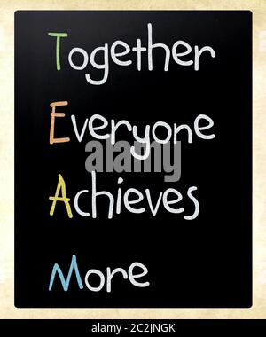 Team acronym white chalk handwriting on blackboard Stock Photo - Alamy