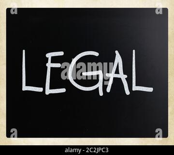 The word "Law" handwritten with white chalk on a blackboard Stock Photo ...
