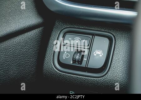 Car Door Lock and Seats Adjustment Memory Closeup Photo. Modern ...