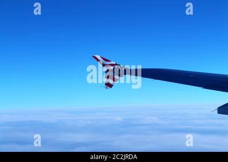 Stars and stripes on a plane wing Stock Photo - Alamy