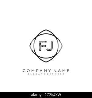 FJ Logo Initial Letter Monogram with abstrac circle shape design ...