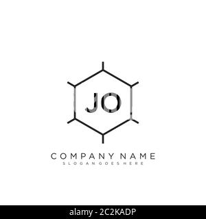 JO Initial Letter handwriting logo hand drawn template vector, logo for ...