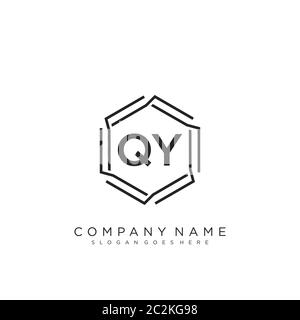 QY Initial Letter handwriting logo hand drawn colorful box vector, logo ...