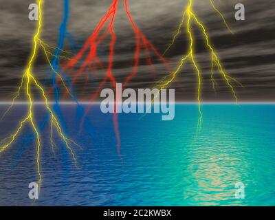 Landscape with Geitter and lightning Stock Photo - Alamy