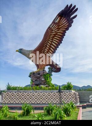 Eagle Square in Kuah Town, Langkawi, features a 12-meter statue of a ...