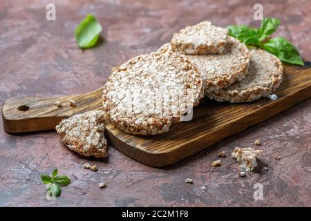 Puffed whole grain crispbread Stock Photo - Alamy