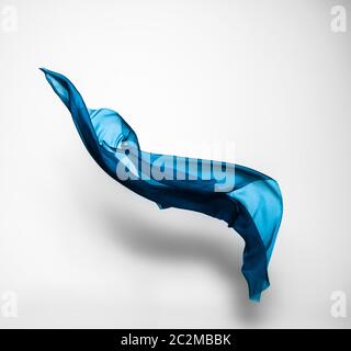 abstract piece of blue fabric flying, high-speed studio shot Stock ...