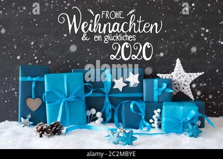 Turquois Gift, Snow, Glueckliches 2020 Means Happy 2020, Christmas ...