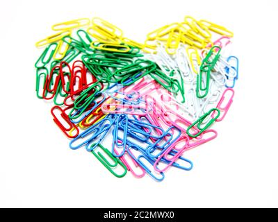 heart from paper clips Stock Photo - Alamy