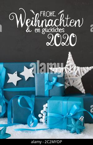 Turquois Gift, Snow, Glueckliches 2020 Means Happy 2020, Christmas ...