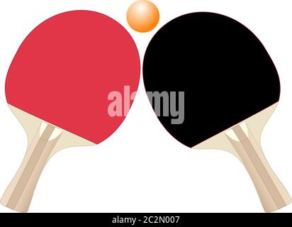 table tennis table with rackets Stock Photo - Alamy