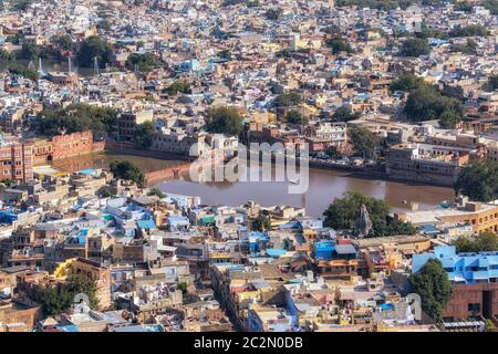 Mehrangarh Fort from Gulab Sagar, Jodhpur, Rajasthan, India Stock Photo ...
