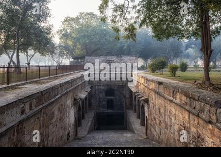 Step well of the red fort in Delhi Stock Photo - Alamy