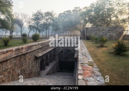 Step well of the red fort in Delhi Stock Photo - Alamy