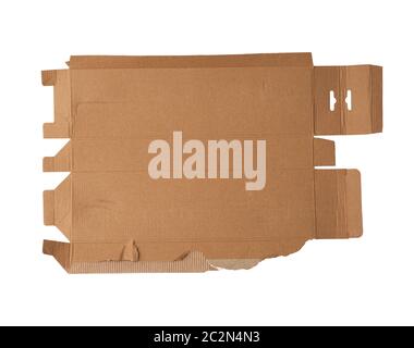 Cardboard box ripped-up isolated on white Stock Photo - Alamy