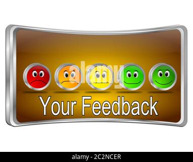 orange Your Feedback Button - 3D illustration Stock Photo - Alamy
