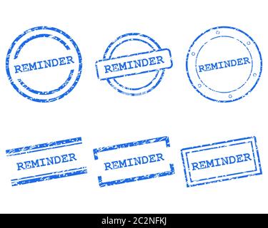 reminder blue grunge seal isolated on white Stock Photo - Alamy