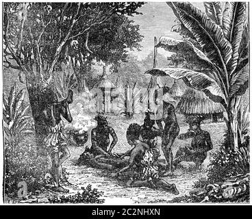 Central African cannibal Stock Photo - Alamy