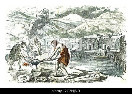 In the Bronze Age, vintage engraved illustration. From the Universe and ...