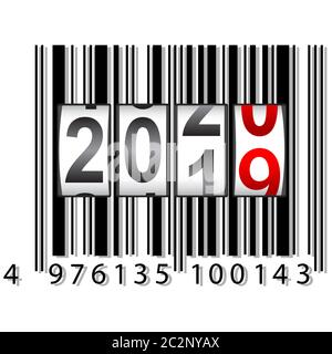 2019-2020 change with clock dial represents coming new year 2020, three-dimensional rendering ...
