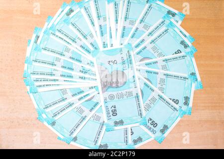 Indian 50 rupee paper currency new note front and back side design ...