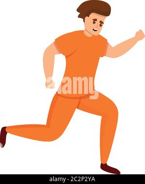 Running prison man icon. Cartoon of running prison man vector icon for ...