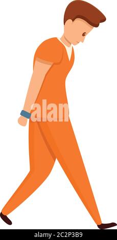 Sad prison man icon. Cartoon of sad prison man vector icon for web ...