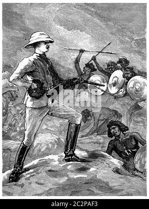 Engraving of Colonel Frederick Gustavus Burnaby (1842 – 1885), a ...