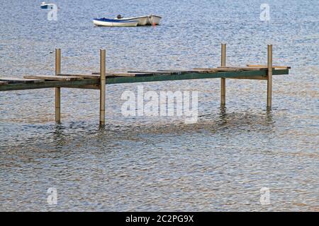 Raised Platform Pier Over Sea Water Supported on Metal Piles Stock ...