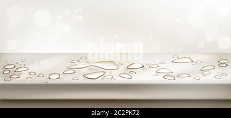 Puddles realistic. Top view liquid drops and puddle splashes wet ...