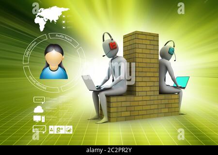 3d people working in laptop Stock Photo - Alamy