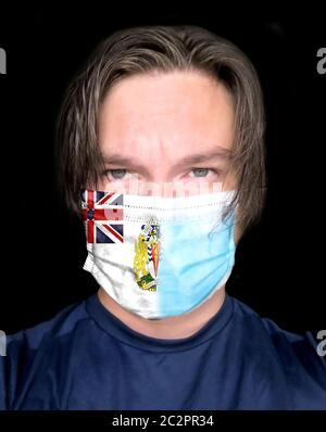 Man in medical mask with Antarctic flag on the mask Stock Photo - Alamy