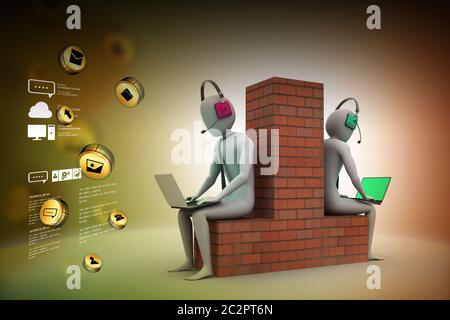 3d people working in laptop Stock Photo - Alamy