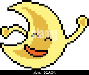 Moon pixel art isolated. 8 bit pixelated Vector illustration Stock ...
