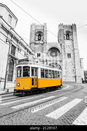 Tram line 28E of the tram Lisbon Portugal Stock Photo - Alamy