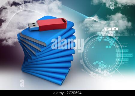 Usb drive with file folder Stock Photo - Alamy