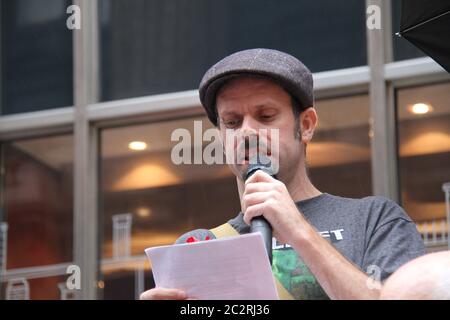 Simon Frew, President of Pirate Party Australia speaks at the Trans ...
