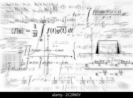 Impregnable mathematics. Crazy mathematics formulas Stock Photo - Alamy